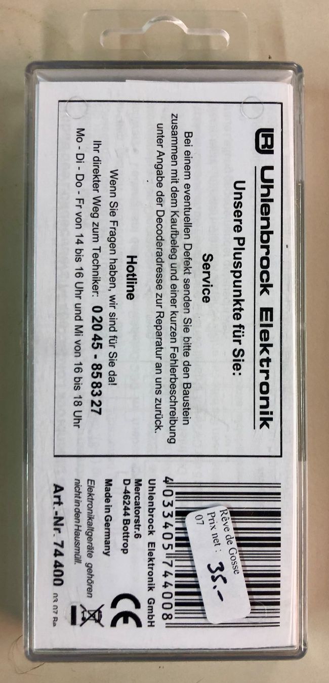 DCC Lok Decoder Uhlenbrock 74400 (Neu und originalverpackt) in Epesses ...