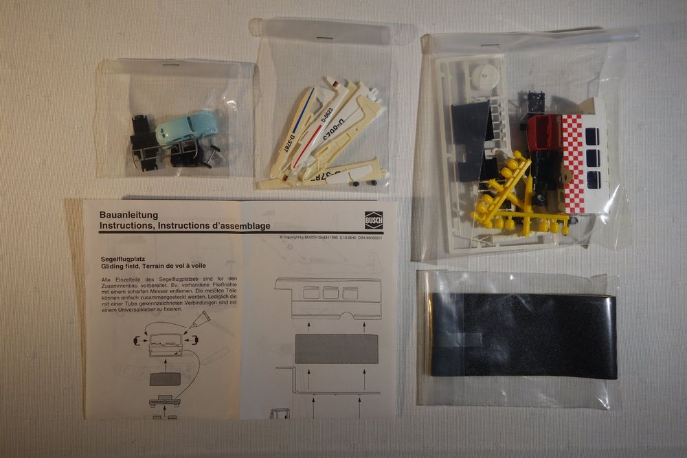 Busch 6046 Flugplatz 2x Segelflugzeuge Auto, LKW Tower 1:87 (Neu ...