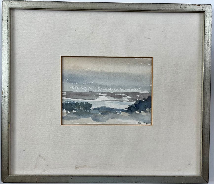 Landschafts Aquarell Signiert mit Weissgolde Rahmen | Kaufen auf Ricardo