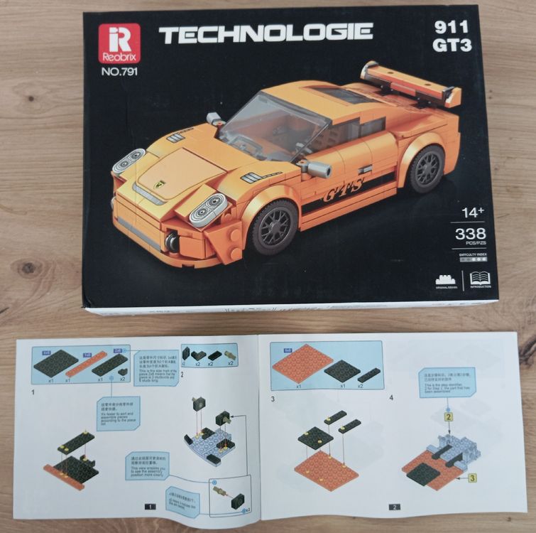 Reobrix Porsche 911 GT3 Bausatz, 338 Teile, Lego-Ähnlich (Neu und ...