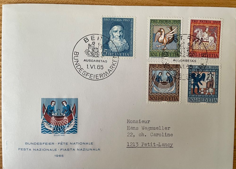 Pro Patria Satzbrief 1.VI. 65 FDC, (15.-), siehe Abbildung | Kaufen auf Ricardo