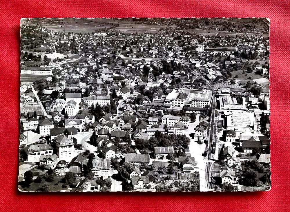 Menziken - Flugaufnahme - Bahnhof - Seethalbahn - 1956 (Gebraucht) in Rothrist für CHF 17.8 ...