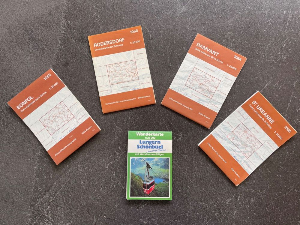 Landeskarten der Schweiz 1:25'000 (Gebraucht) in Walperswil für CHF 2 ...