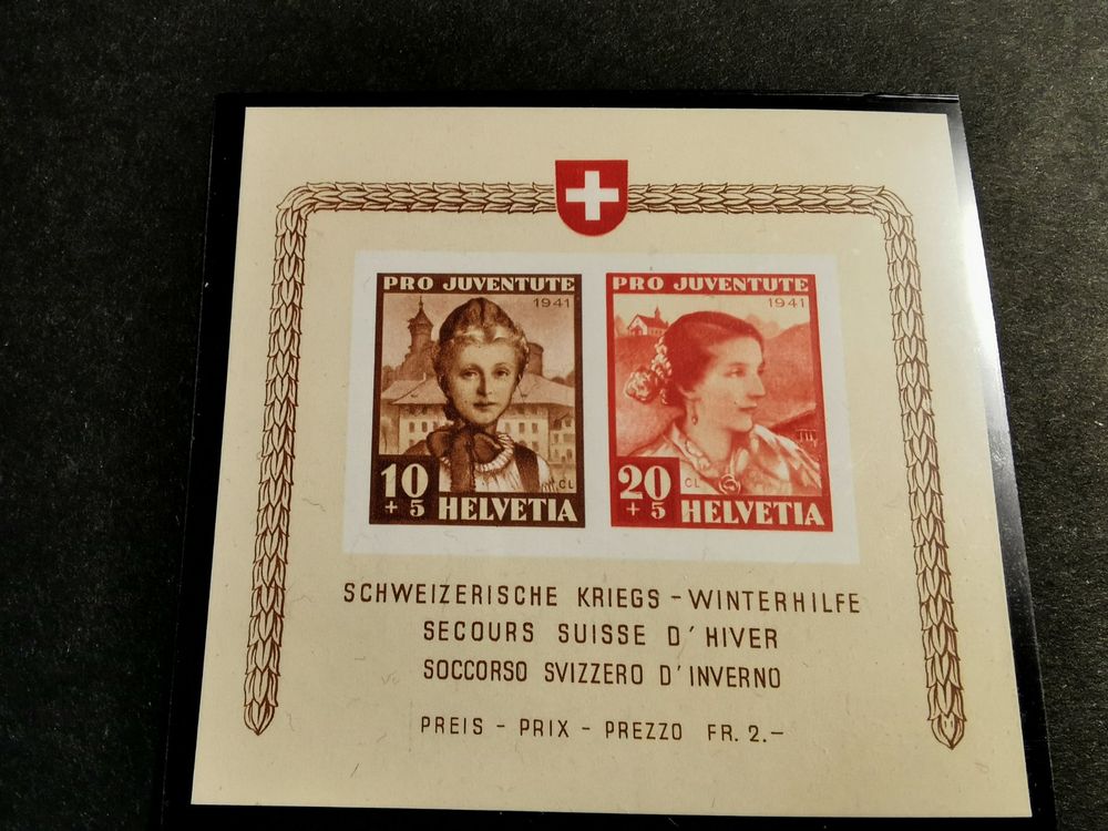 Pro Juventute 1941 KRIEGSHILFE-BLOCK (Gebraucht) in Rheineck für CHF 14 – mit Lieferung auf ...
