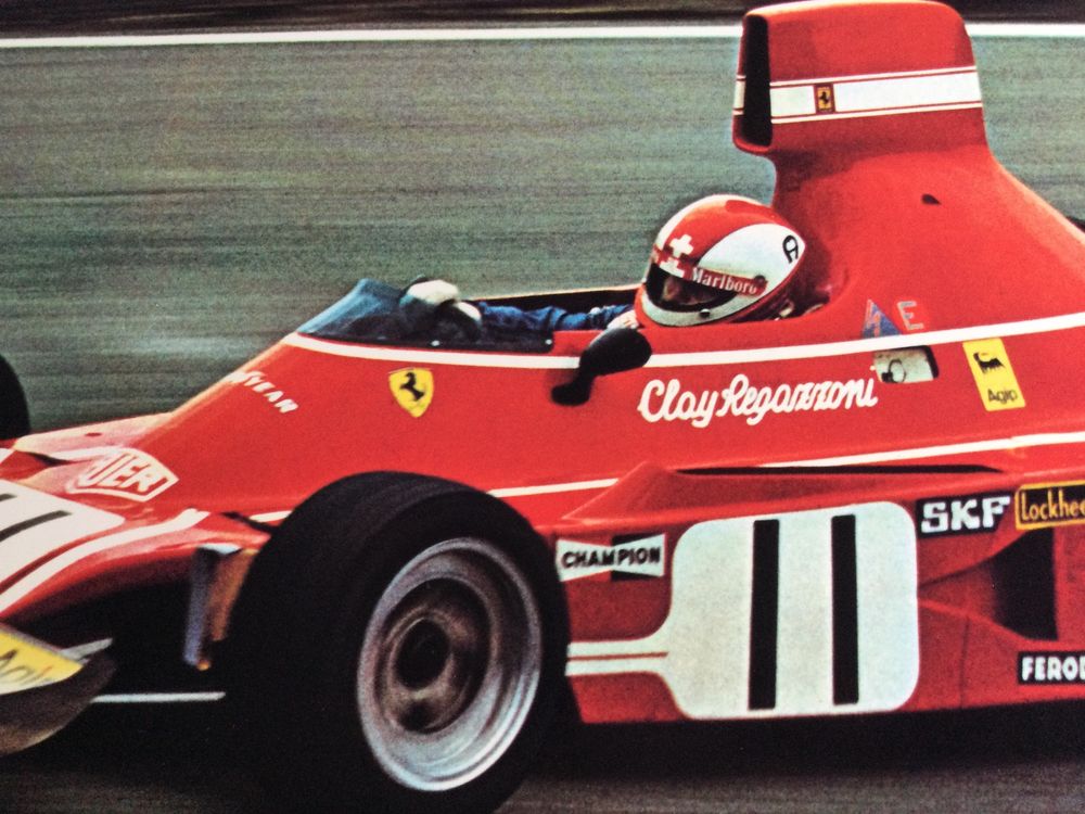 CLAY REGAZZONI FERRARI.SILVA POSTER 1975.RENNSPORT FORMEL 1 (Gebraucht ...