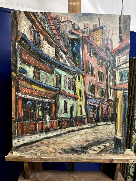 STREBEL Fritz, huile sur panneau, rue du pot de fer, Paris. (D'occasion ...