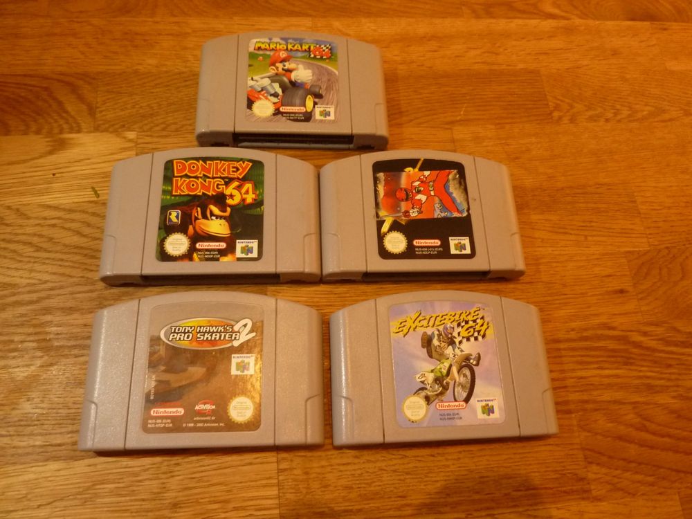 Nintendo 64 5 Spiele von 1990er Mario Kart 64 für N64-Konso (Gebraucht ...
