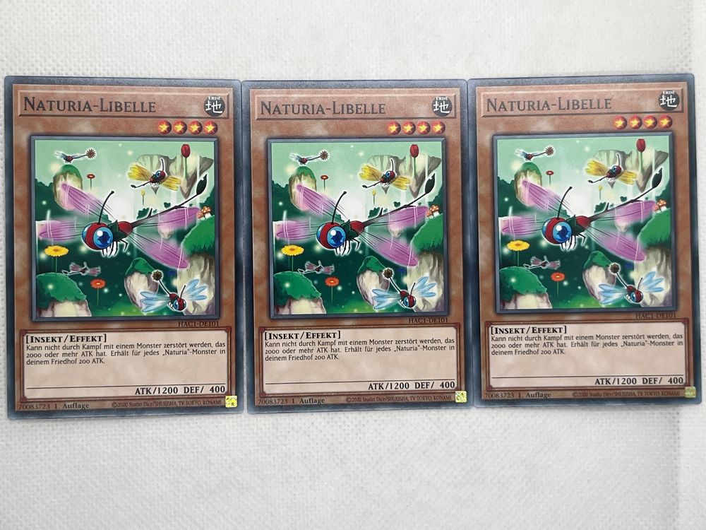 Yu-Gi-Oh! 3x Karte: Naturia-Libelle - Top Zustand! Selten! (Gebraucht ...