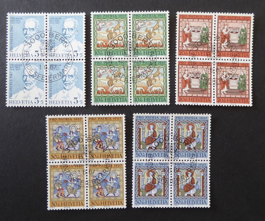 PP Viererblocks Serie 1967 mit 1. Tagstempel | Kaufen auf Ricardo