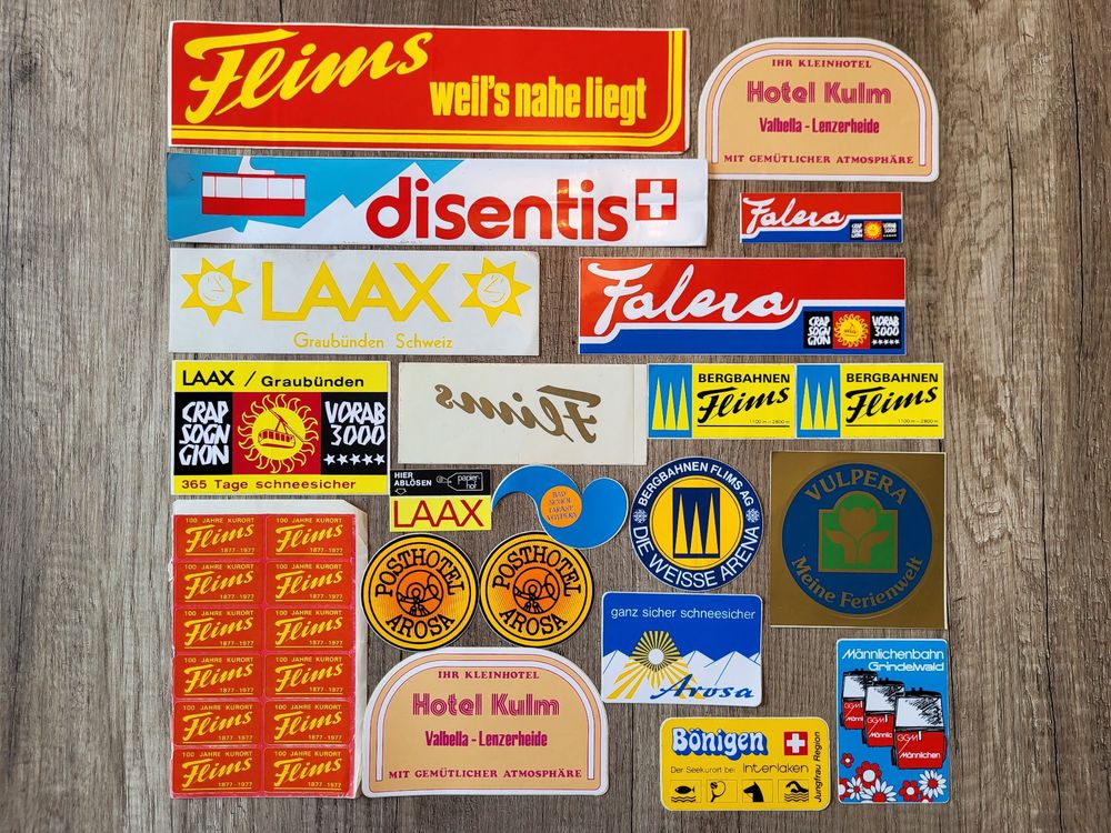 Sticker Flims Laax Falera Arosa Disentis Vulpera Grindelwald (Neu ...