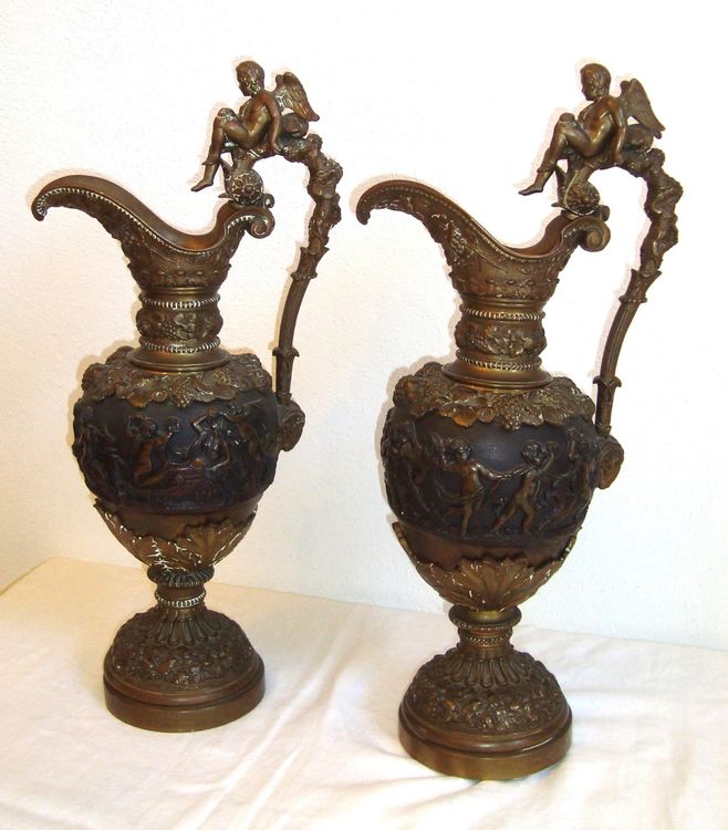 2 antike, grosse Bronzen / Gründerzeit mit Engeln (Gebraucht) in Oberdorf NW für CHF 790 – nur ...