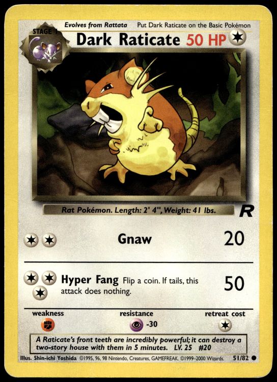 Dark Raticate 51/82 Pokémon Team Rocket ab 1.- | Kaufen auf Ricardo