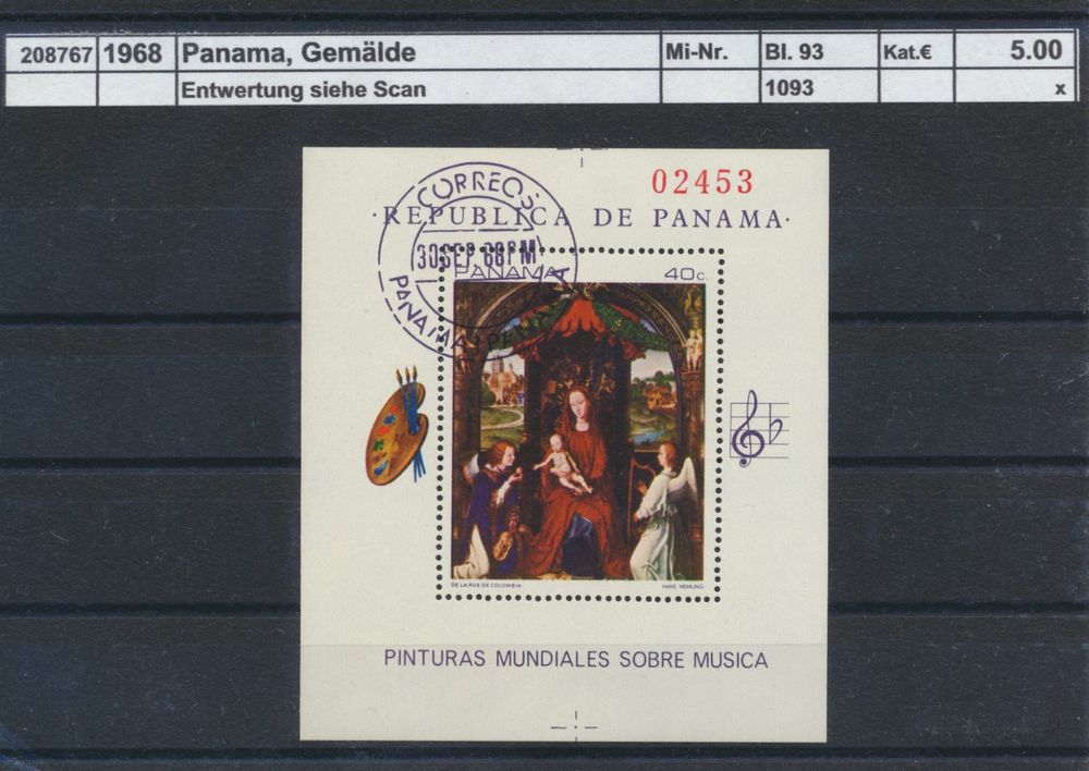 1968 Panama, Gemälde - Block (Gebraucht) in Winterthur für CHF 1 – mit ...