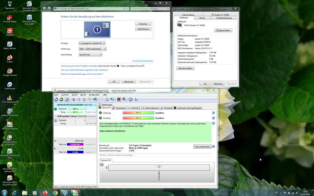 HP Compaq 8710w 17 ZOLL Windows 7 & Office 2007 (Gebraucht) in Magden für CHF 150 – mit ...