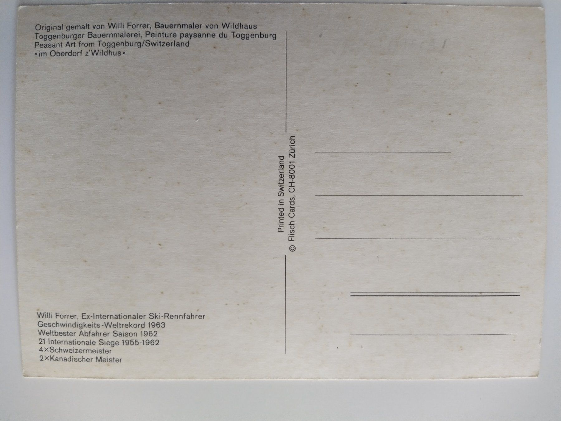 Bauernmalerei Willi Forrer Toggenburg Weltrekord um ca 1978 (Gebraucht ...