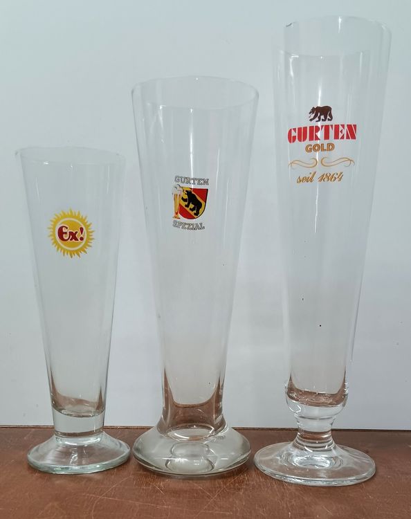 3 Bierglas Stangen Bier Brauerei Gurten Bern (Gebraucht) in Lichtensteig für CHF 6 – mit ...