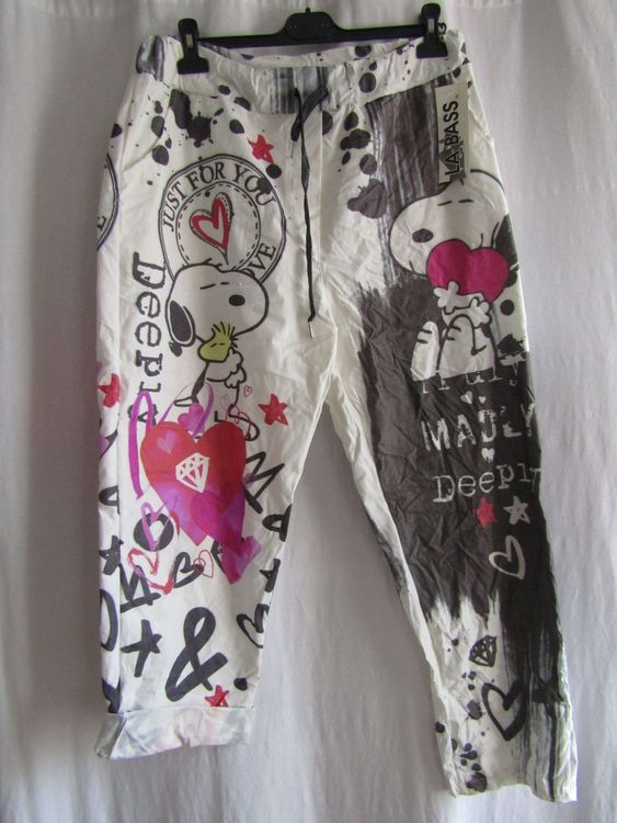 Gr. 48/56, Crash-Stretch Hose mit Taschen "Snoopy-Motiv" (Neu und ...