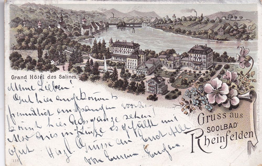 LITHO 1899 : Gruss aus Soolbad RHEINFELDEN ( A1 (Gebraucht) in Ruggell für CHF 0.5 – mit ...