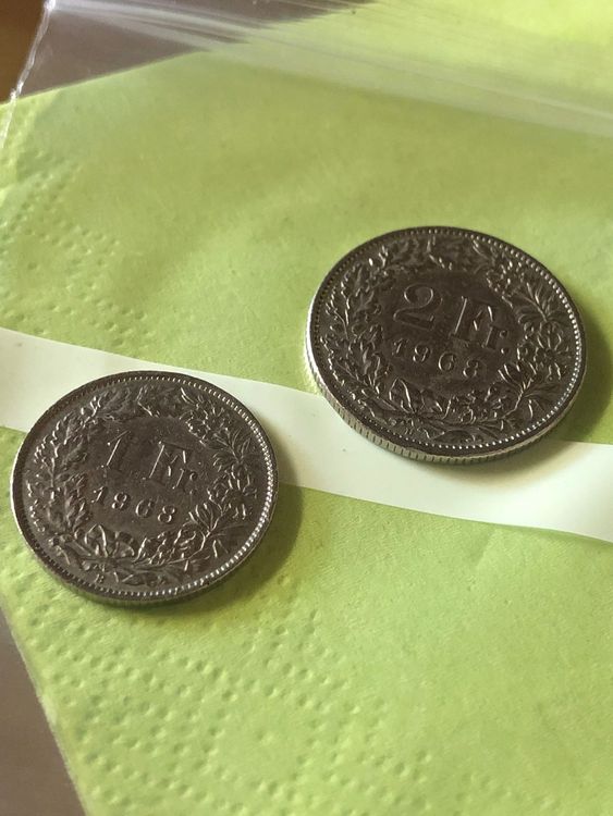 1968 1 und 2 Franken gebraucht, sauber | Kaufen auf Ricardo