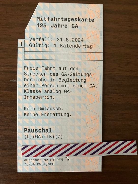 GA Mitfahrtageskarte SBB - gültig bis 31.08.24 | Kaufen auf Ricardo