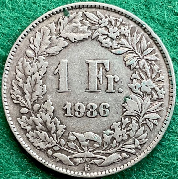 Pièce de 1 Franc Suisse 1936 | Kaufen auf Ricardo