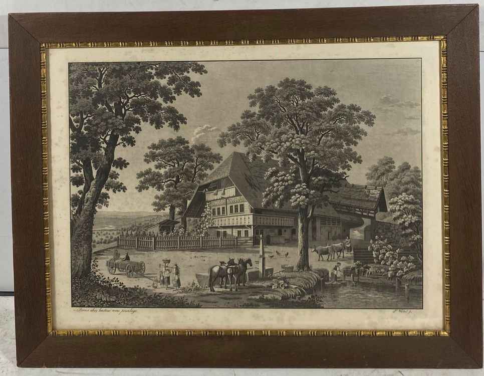 Jakob Samuel WEIBEL Große Bauer Hause Szene Kupferstich (Gebraucht) in ...