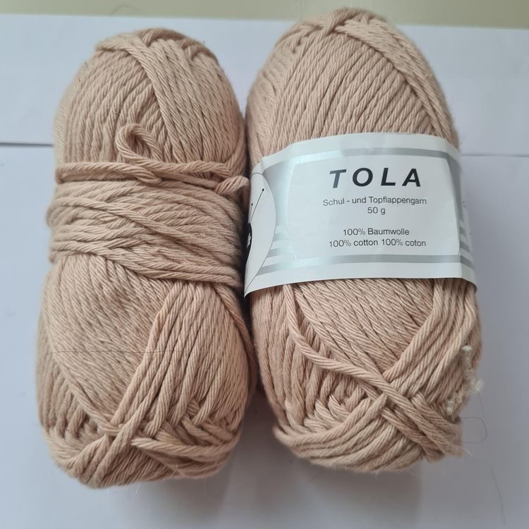 2x TOLA Baumwolle beige 50g Wolle Stricken Häkeln Topflap... (Neu (gemäss Beschreibung)) in ...