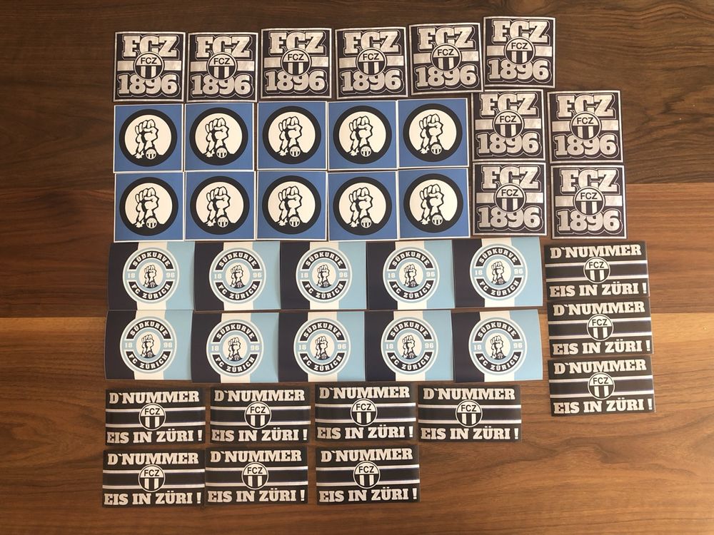 FCZ FC Zürich Sticker (FCZ 1896, Südkurve etc.) (Neu und ...
