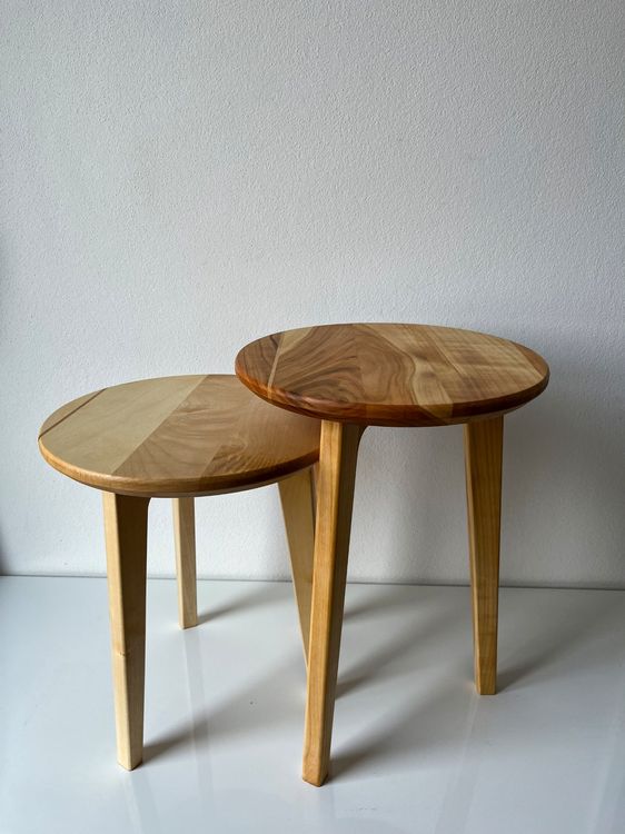 Hocker Beistelltisch Paar 2er Set Ahorn & Kirsch Massivholz | Kaufen ...