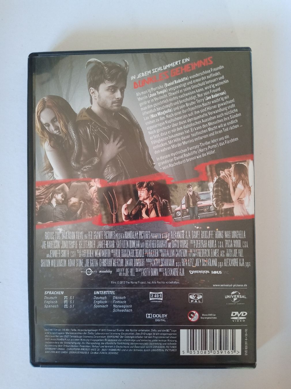 DVD: Horns - Daniel Radcliffe - Horror - Top Zustand! (Gebraucht) in ...