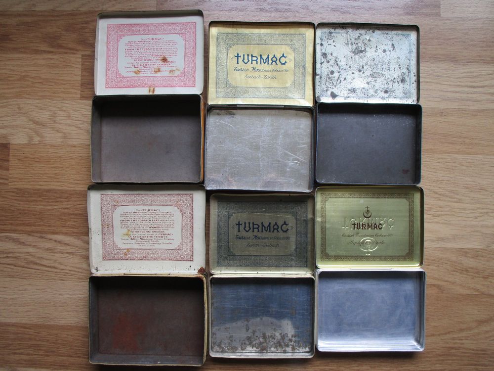 6 Blechdosen TURMAC CIGARETTES (Gebraucht) in Heimberg für CHF 20 – mit ...