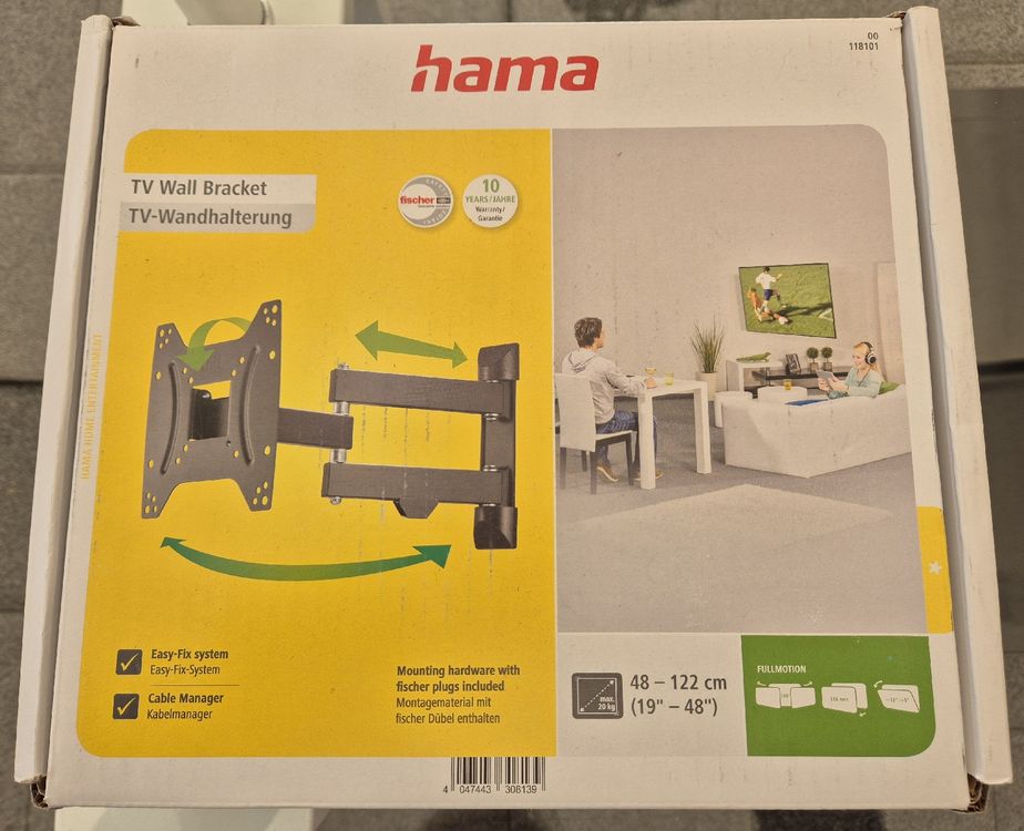 Hama TV Wandhalterung schwenkbar 48-122cm neu (Neu und originalverpackt ...