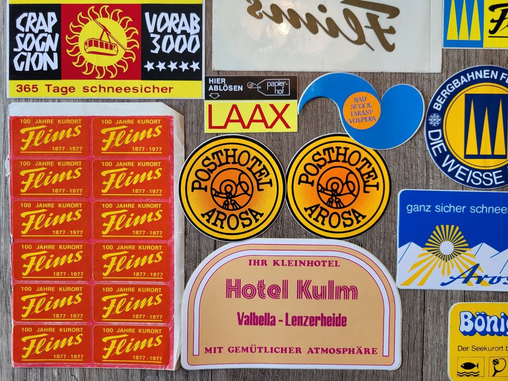 Sticker Flims Laax Falera Arosa Disentis Vulpera Grindelwald (Neu ...