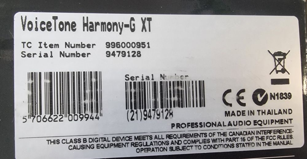 E) 1 Harmonie-Gerät TC-Helicon Harmony GX-T (Gebraucht) in ...