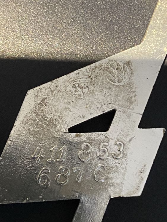 VW 412 LE Emblem, Metall, Teilenummer 411 853 687 C (Gebraucht) in ...