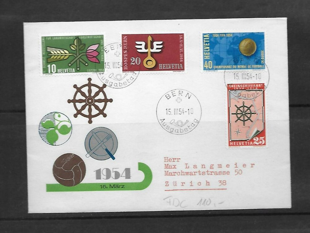 Freim FDC 1954 D Kat: CHF 110.- (Gebraucht) in Basel für CHF 6 – mit Lieferung auf Ricardo kaufen