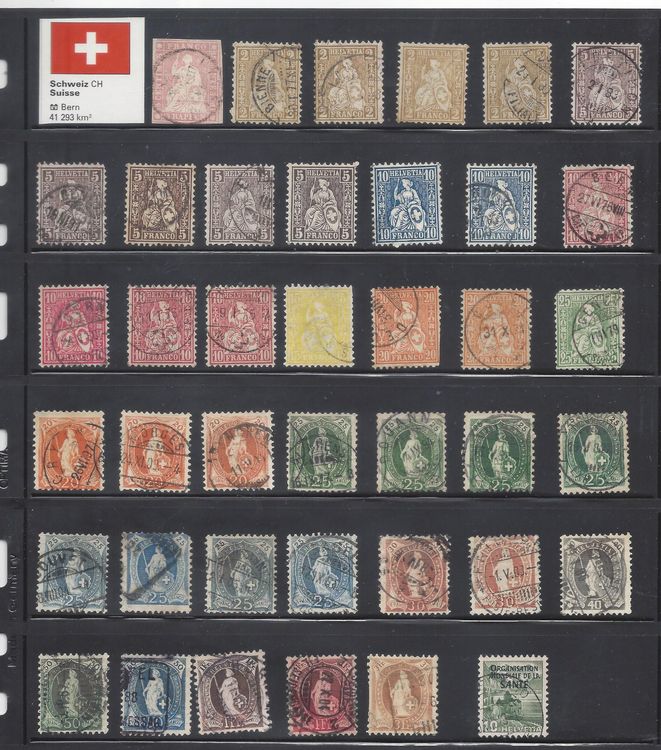 Sammlung Schweiz ab Strubel sitz/steh.Helvetia,usw | Kaufen auf Ricardo