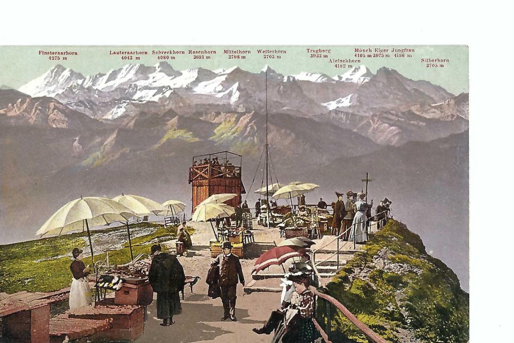 Rigi-Kulm, Berner Hochalpen, Terrasse Marktstände, Touristen (Gebraucht ...