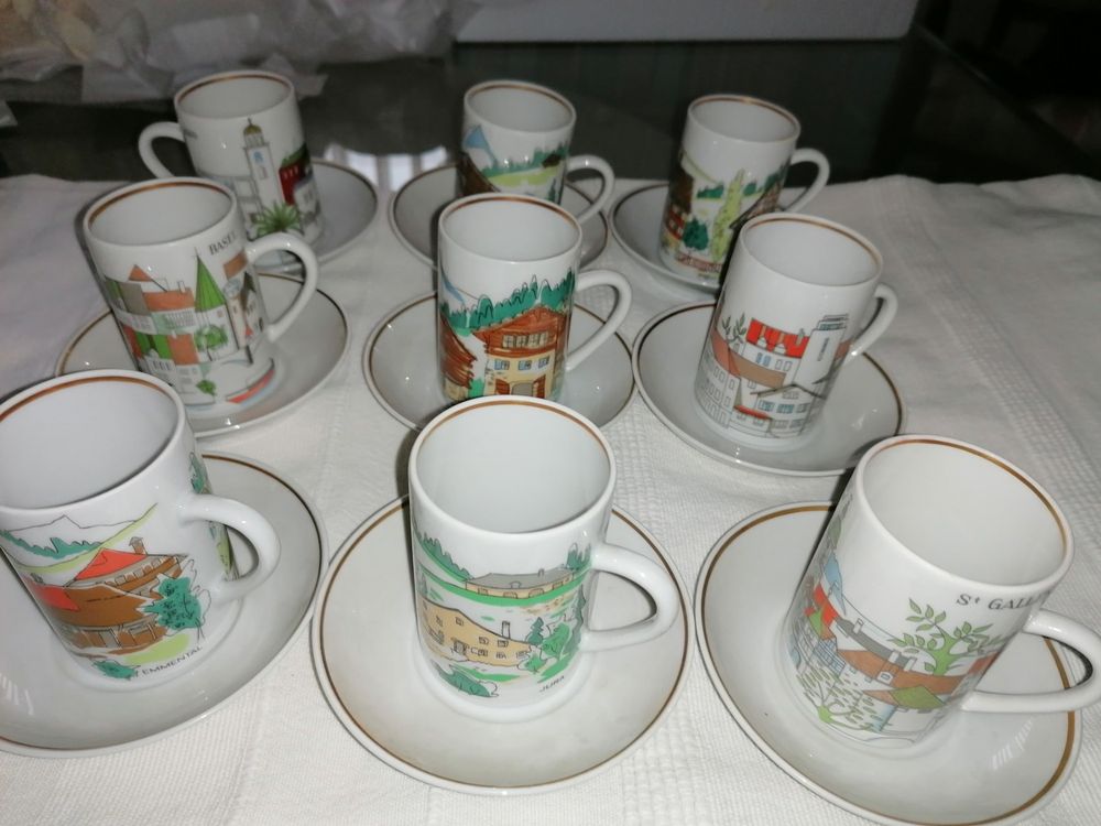 Espresso-Tassen mit Teller (Gebraucht) in Safenwil für CHF 45 – nur Abholung auf Ricardo kaufen