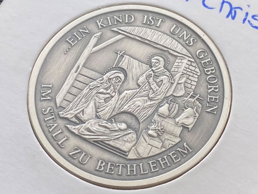 Geburt Christi Silber-Medaille Ag 999 handpatiniert 1995 | Kaufen auf Ricardo