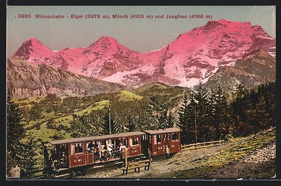 Mürrenbahn mit Blick zu Eiger, Mönch u (Gebraucht) in Berlin für CHF 6 ...