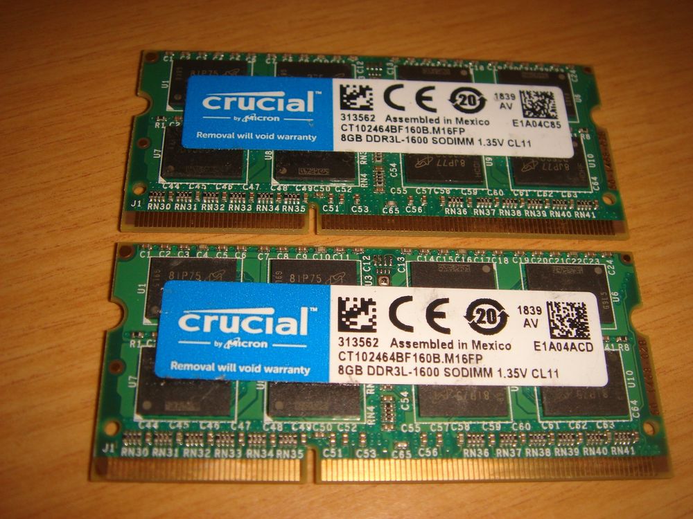 2 stück 8gb ddr3 PC3L 12800 (1600) RAM für Laptop. (Gebraucht) in St ...