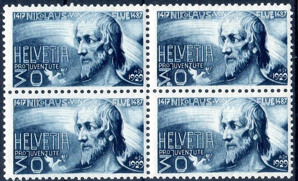 1929 NIKLAUS VON FLÜE 4ERBLOCK ** POSTFRISCH ** - EV69 (Neu (gemäss ...