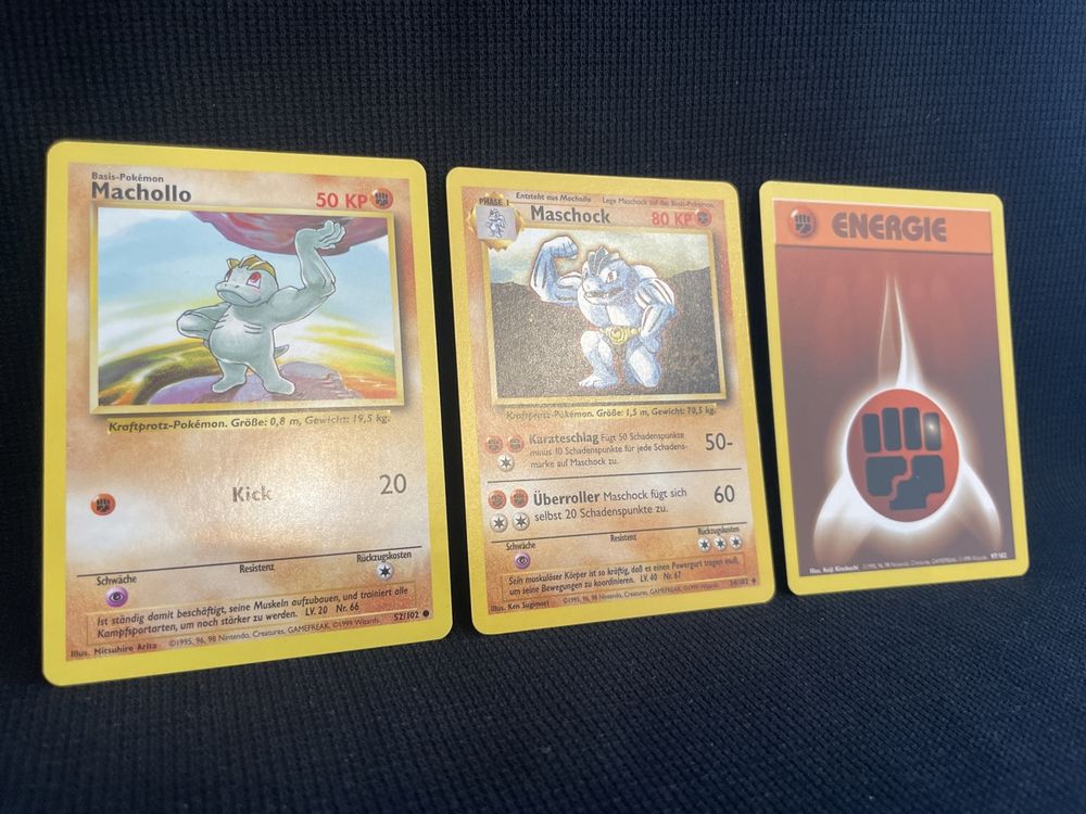 Maschock Machollo kampf 34/102 52/102 Pokemon vintage retro (Gebraucht ...