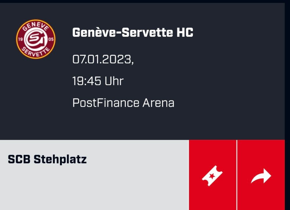 SCB TICKET (Gebraucht) in Malters für CHF 9 – mit Lieferung auf Ricardo ...