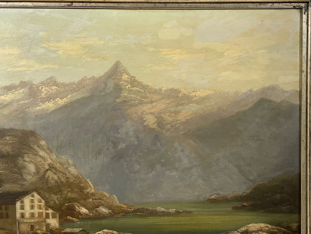 Antikes grosses Gemälde mit faszinierender Aussicht | Kaufen auf Ricardo