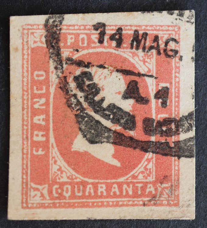 Sardinien MNr. 3a 40 Centesimi gestempelt (Gebraucht) in Aesch BL für ...