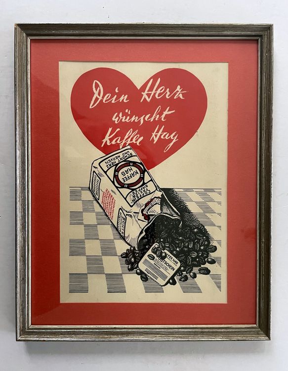 Kaffee Hag - Gerahmte Werbung   Publicité Encadrée 1950 | Kaufen Auf 