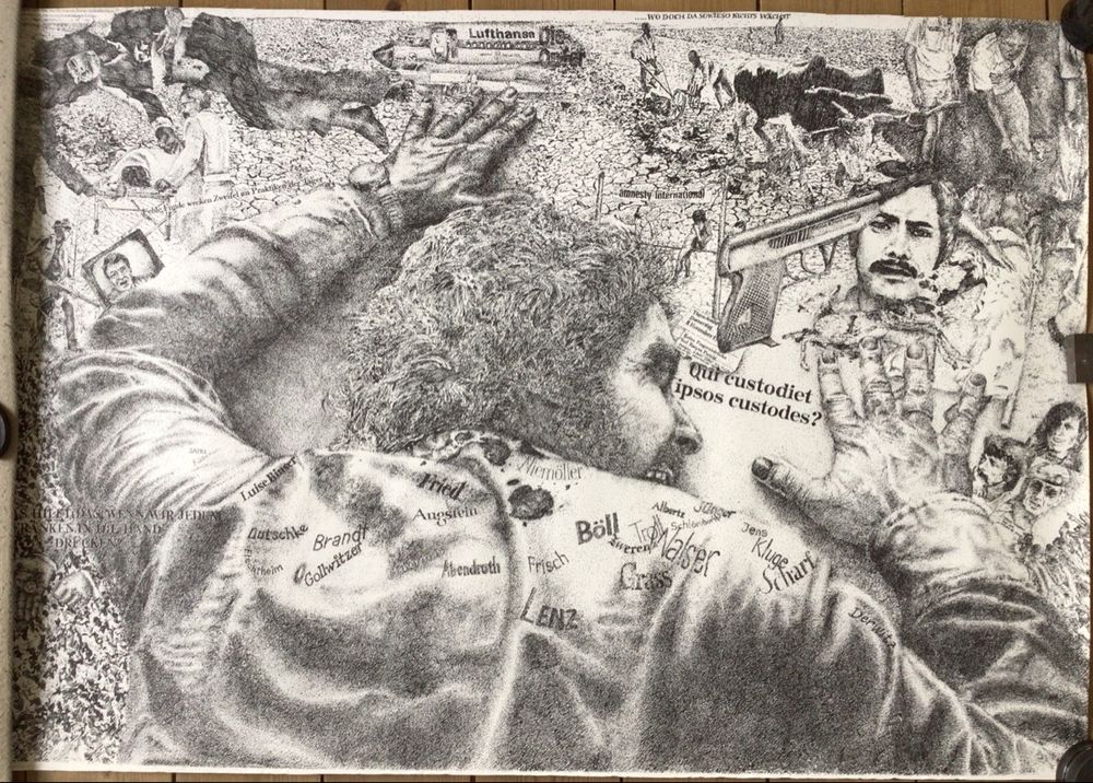 Gewalt-Debatte in der BRD: Lithographie von R. Hümmel - rar (Neu (gemäss Beschreibung)) in ...