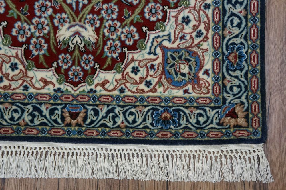 Alter feiner ISFAHAN Teppich aus Persien mit Seidenfransen | Kaufen auf ...
